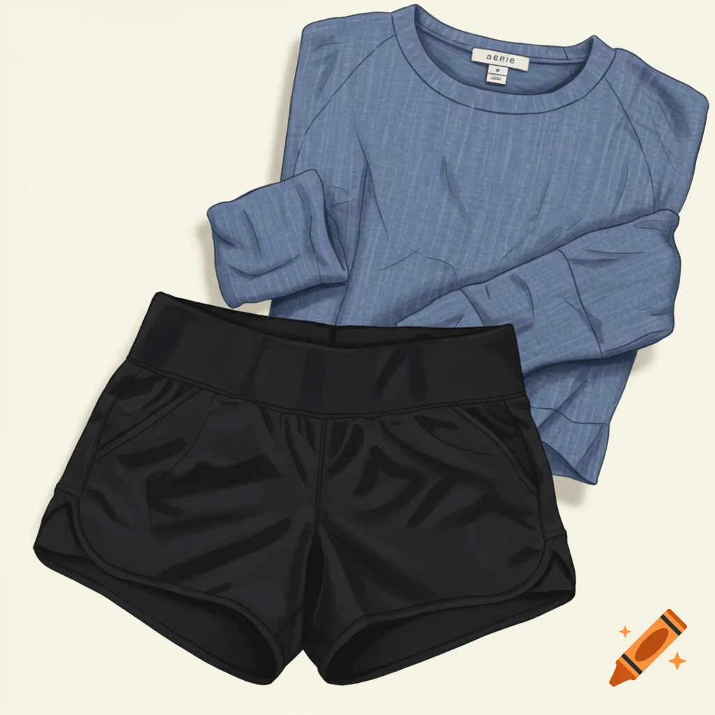 Lulu Hotty Hot shorts with Aerie sweater on Craiyon
