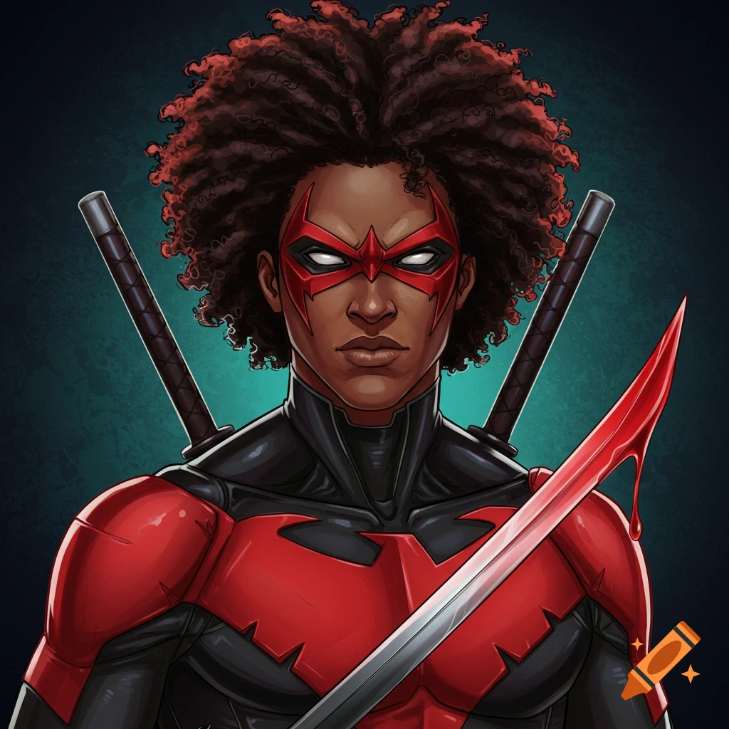 African American Nightwing with red and black Viper suit and venom ...
