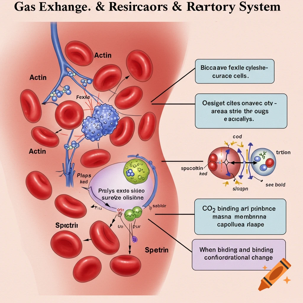 Red blood cell structure with CO2 binding on Craiyon