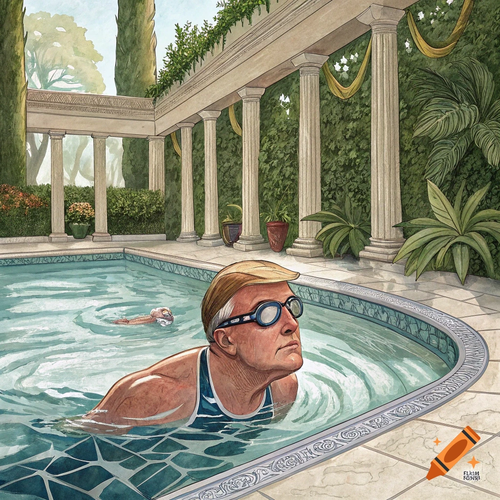 Donald Trump swimming on Craiyon