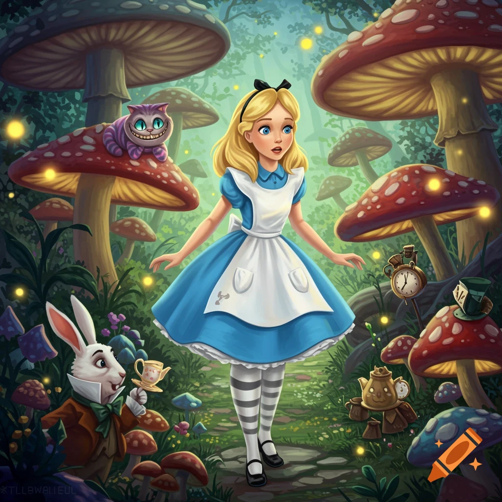 Alice in Wonderland illustration on Craiyon