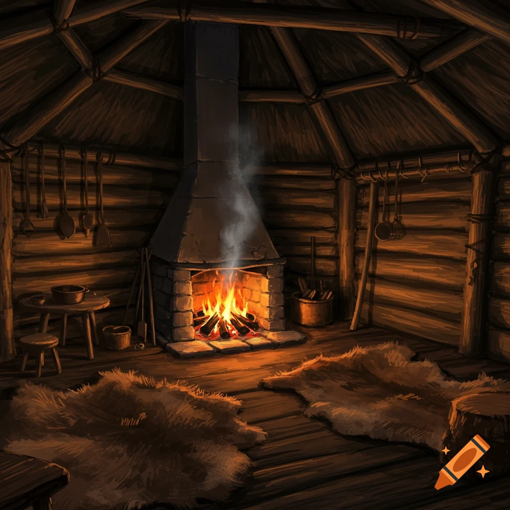 Sleeping mat in interior of tiny filipino nipa hut, thomas kinkade ...