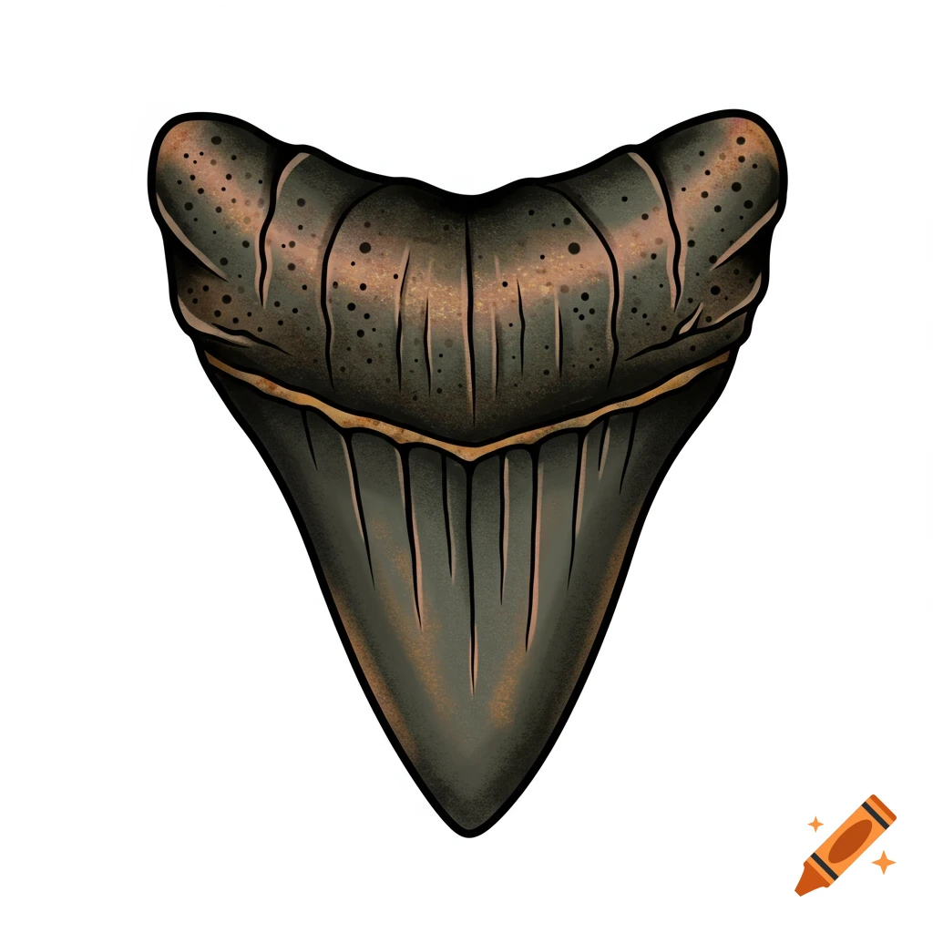 Shark tooth in American traditional tattoo style on Craiyon