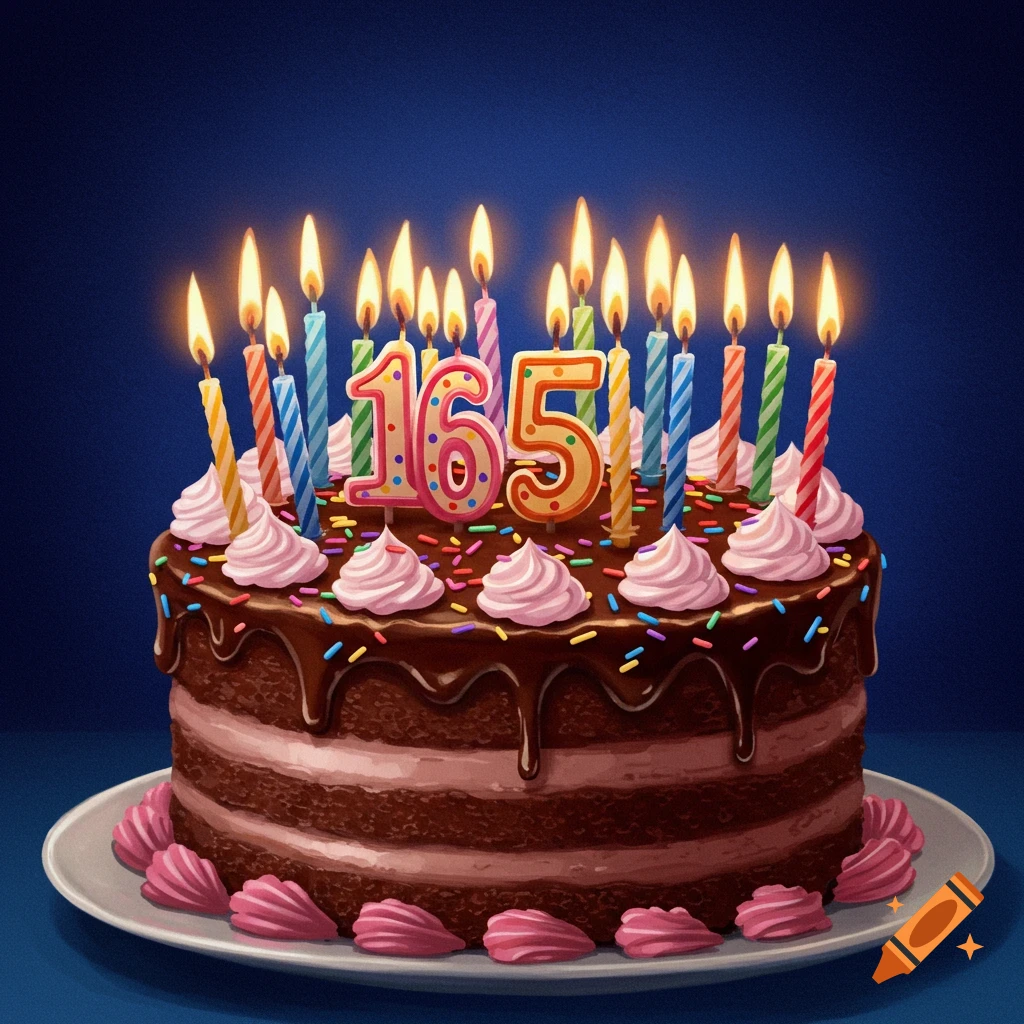 Birthday cake with 167 candles on Craiyon