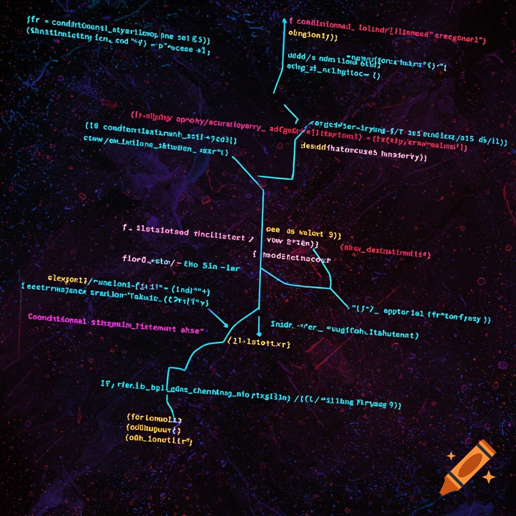 Glitched hacker code on Craiyon