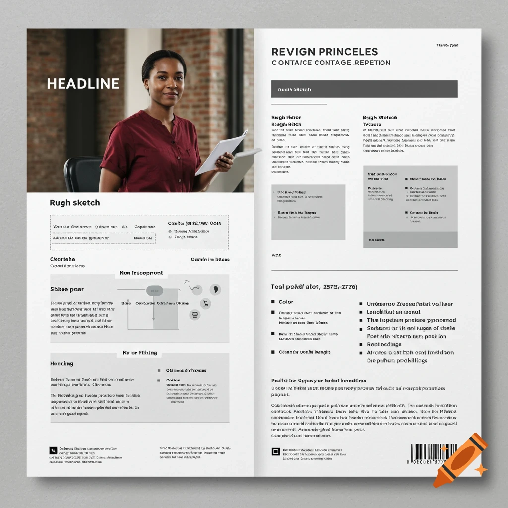 Handout/flyer/brochure design principles on Craiyon
