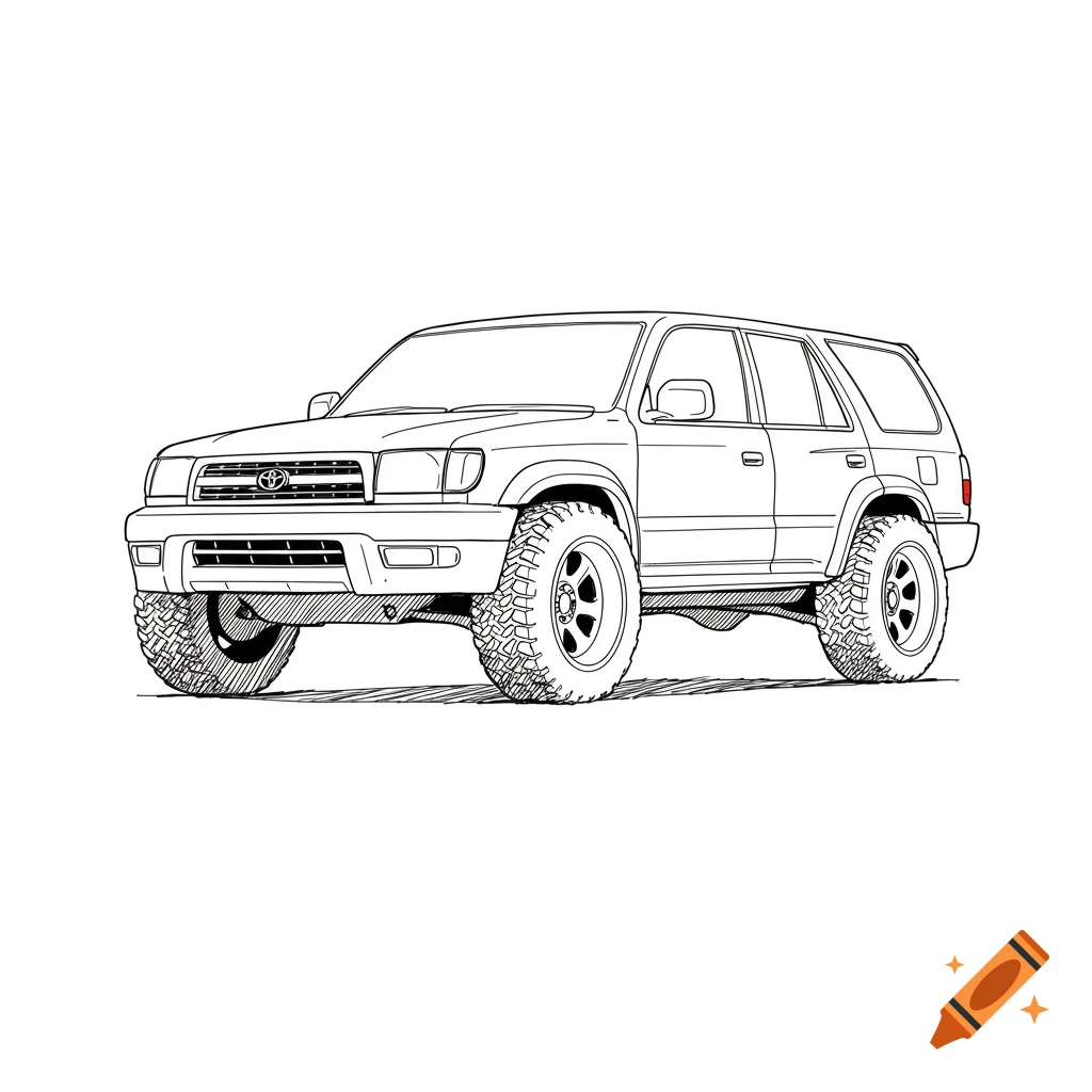 Lifted, squatted 4Runner drawing on Craiyon