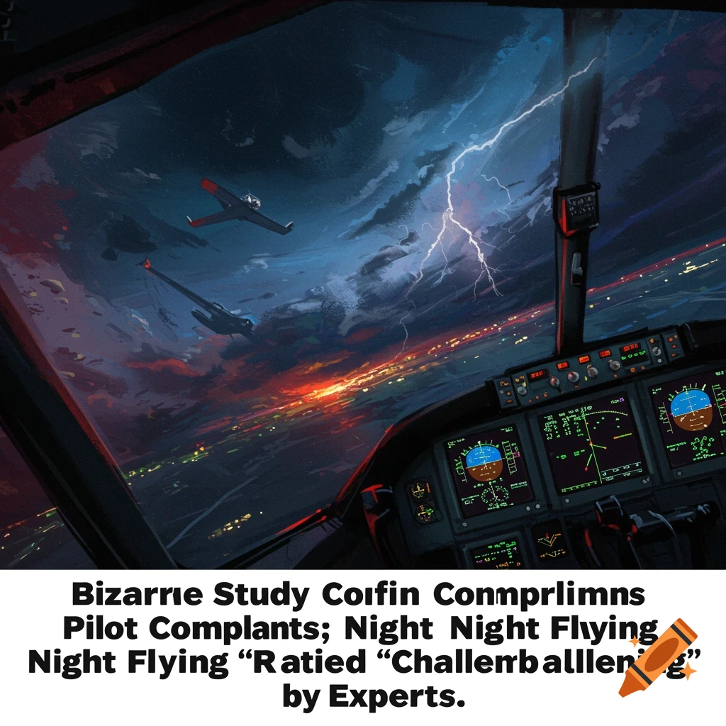 Night flying rated challenging by experts on Craiyon