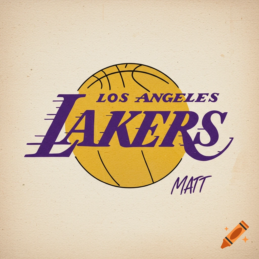 Lakers logo with the text "Matt" on Craiyon