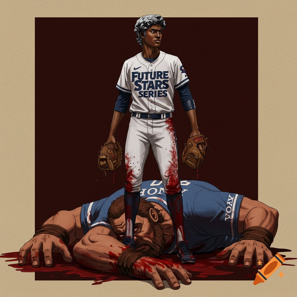 David, a Black man in a Future Stars Series baseball uniform, standing ...