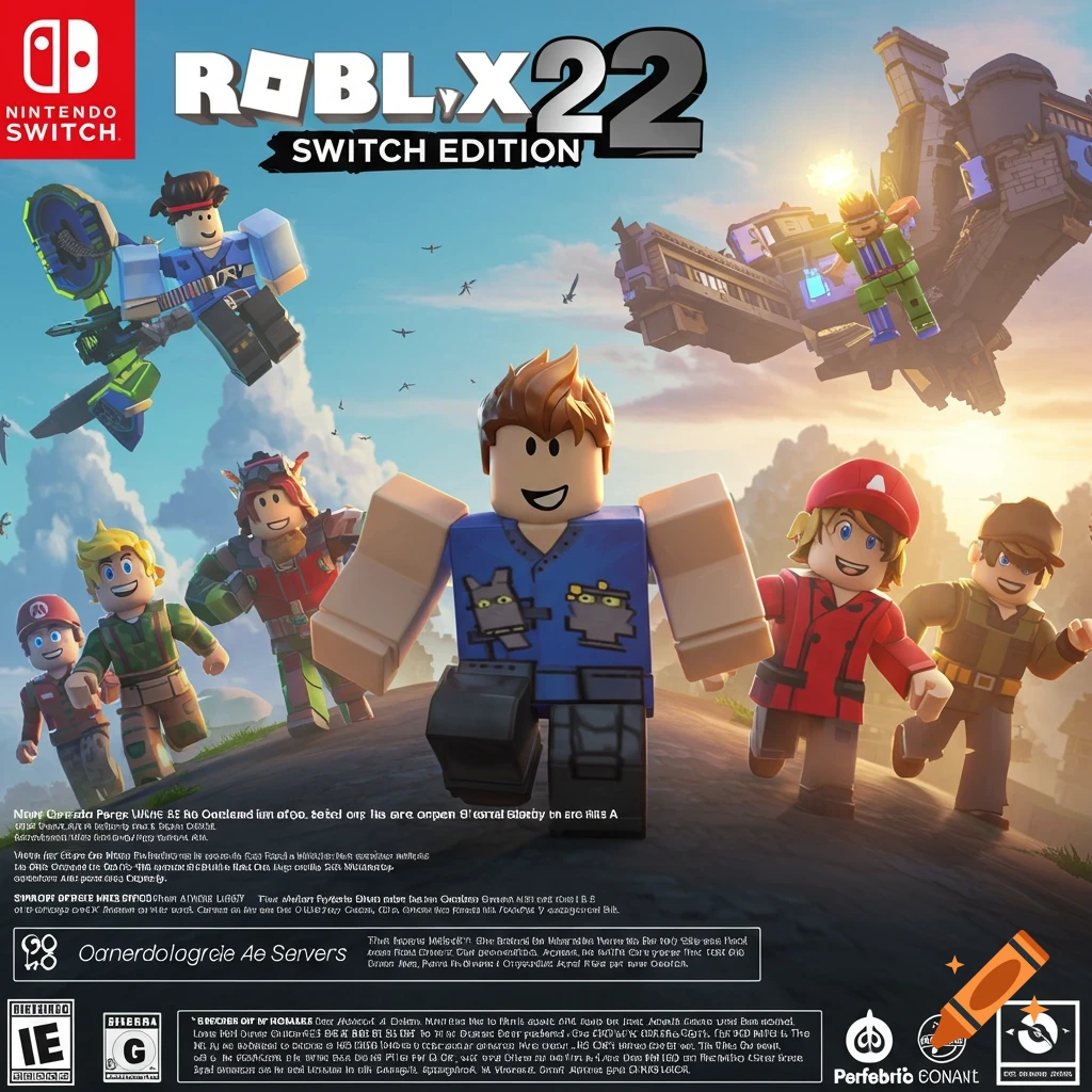 Roblox 2: Switch 2 Edition back cover art for Nintendo Switch 2 on Craiyon