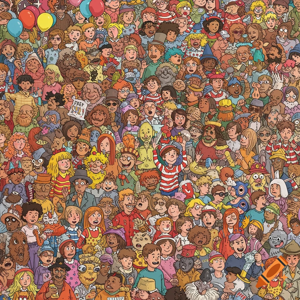 Illustration of countless tiny people crawling over each other in a ...