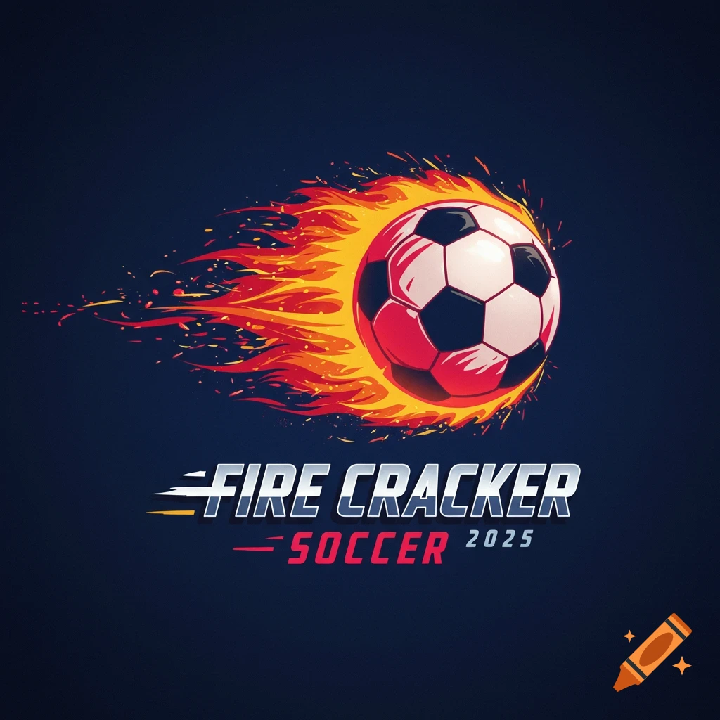 Fire Cracker Soccer 2025 logo on Craiyon
