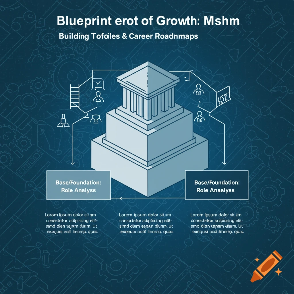 Blueprint of Growth slide with architectural drawing theme on Craiyon
