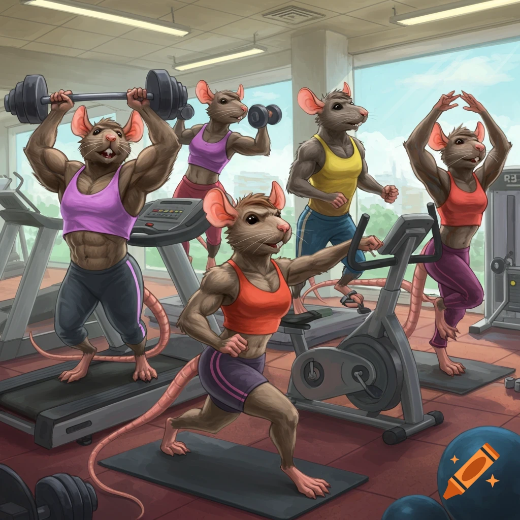 Two anthropomorphic tigers, one male and one muscular female, compare ...