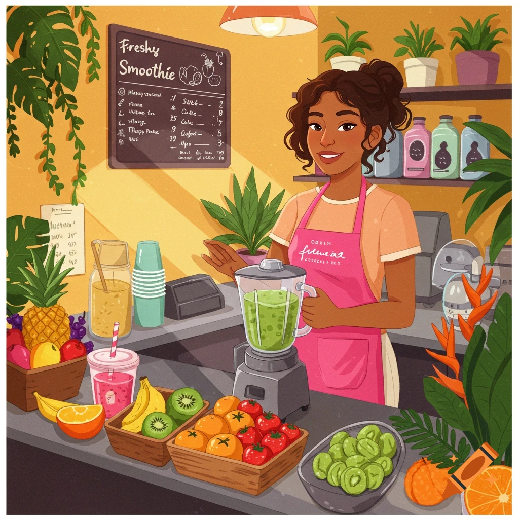 Smoothie shop on Craiyon