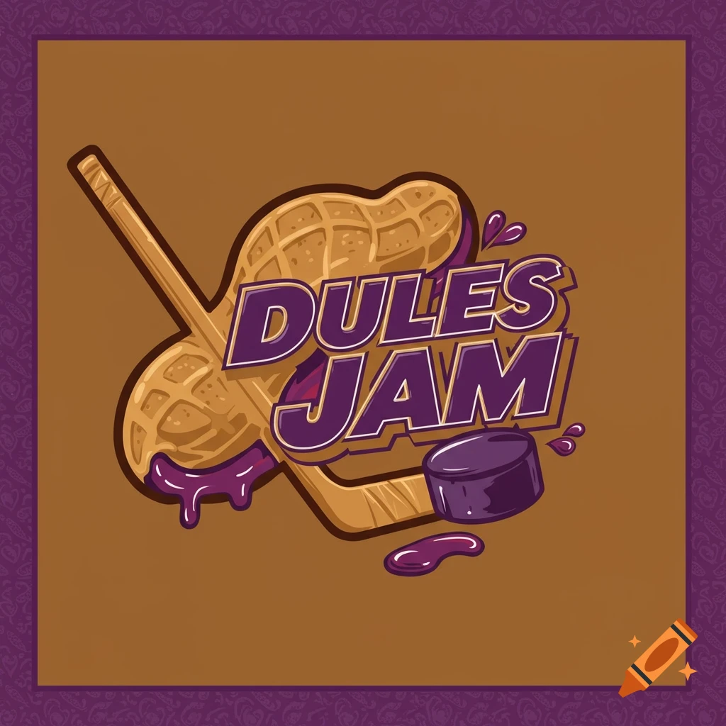 Dulles Jam hockey team logo with peanut butter and jelly theme on Craiyon