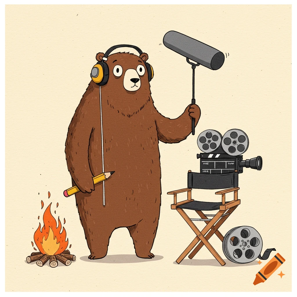 Cartoon bear in sweater, briefs, and socks farting with 'PFFFFT!' text ...