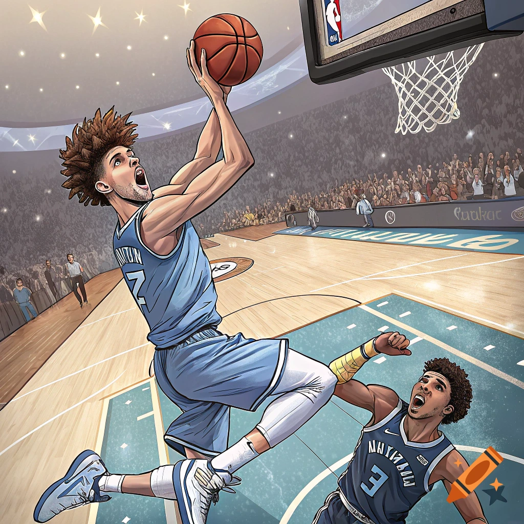 John Pork dunking on LaMelo Ball on Craiyon