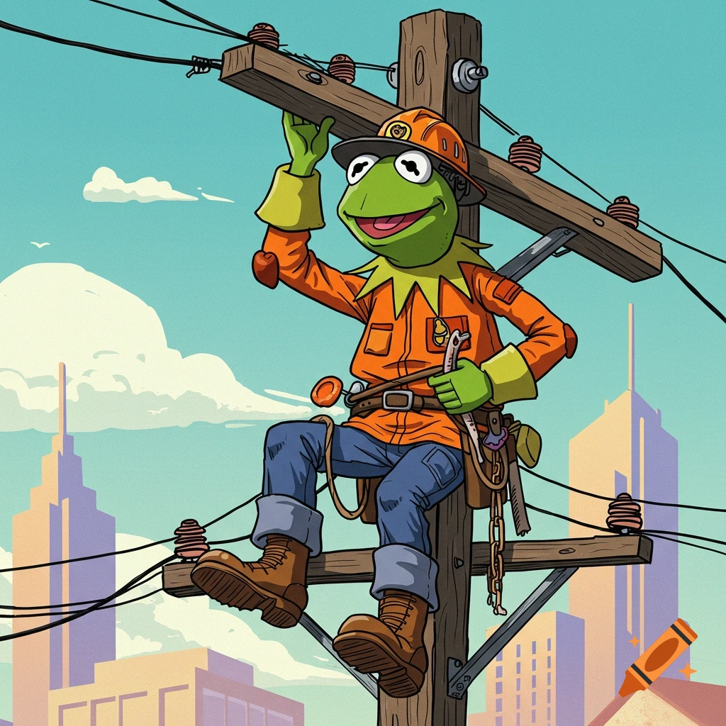 Kermit the frog lineman on Craiyon