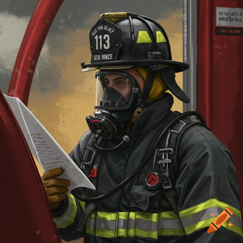 SCBA negative pressure user seal check in Calgary on Craiyon