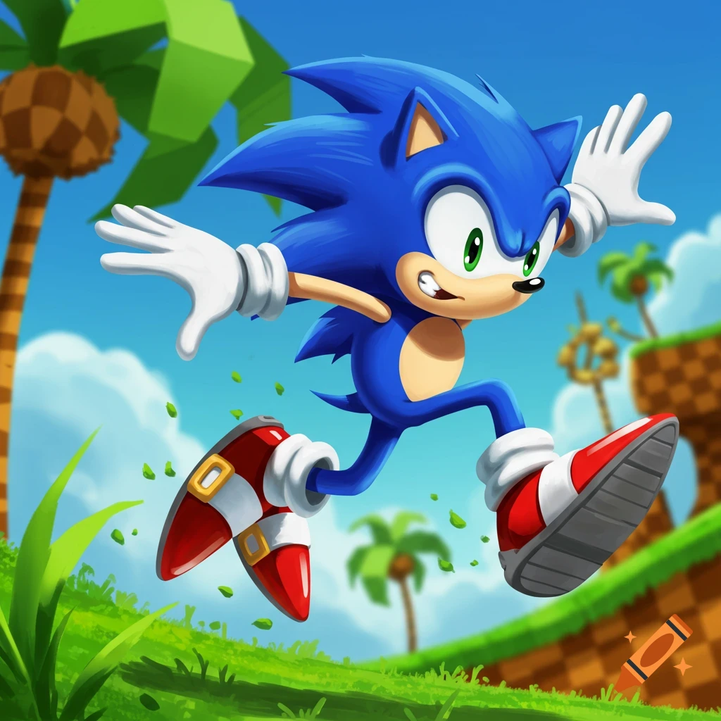 Sonic Running Past Palm 21180 Safe, Artist:kiwikimini, Robotnik,