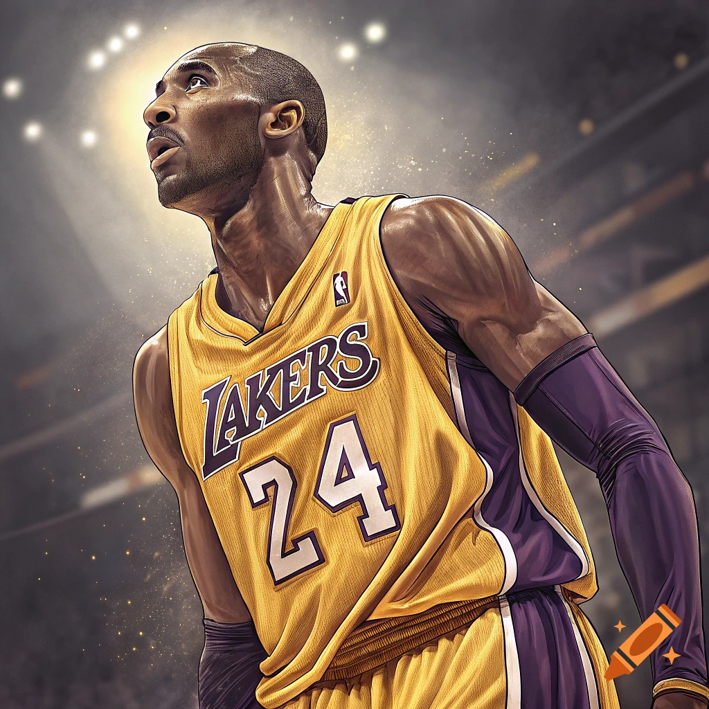 Illustration of Kobe Bryant playing basketball and being guarded by ...