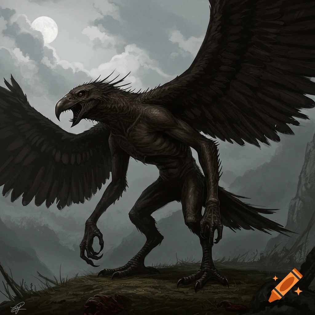 Fell beast winged creature on Craiyon