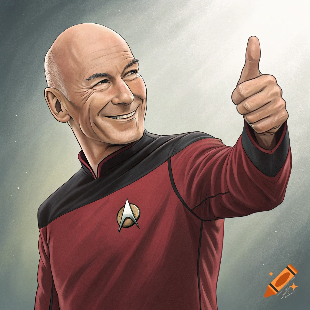 Captain Picard giving thumbs up on Craiyon