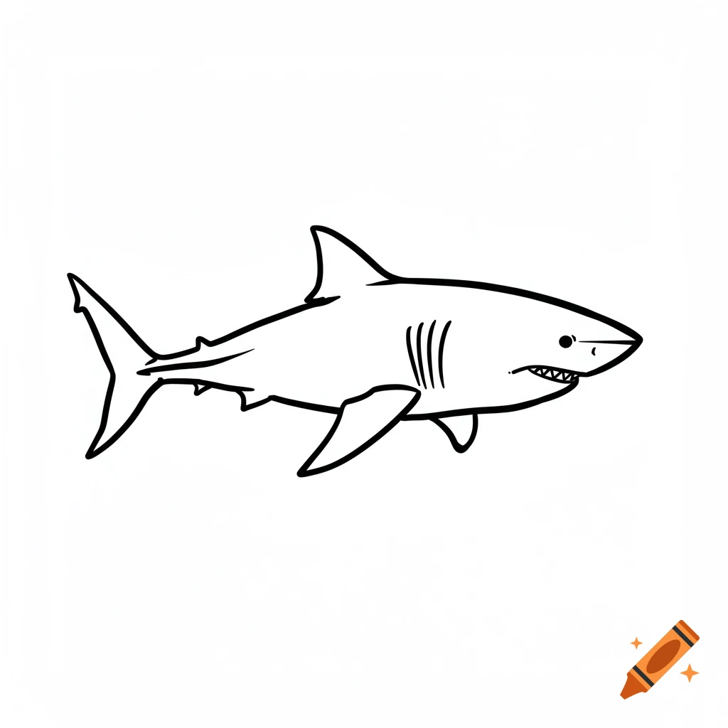 Shark outline on Craiyon