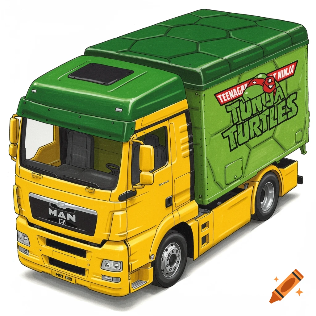 Tamiya TT-01 Euro truck body painted as Teenage Mutant Ninja Turtle van ...