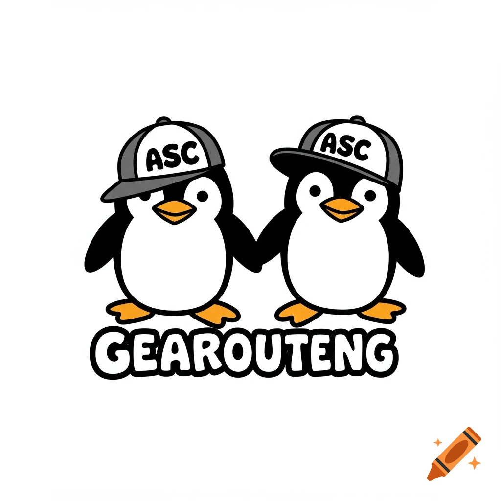Vector penguins wearing baseball hats on Craiyon