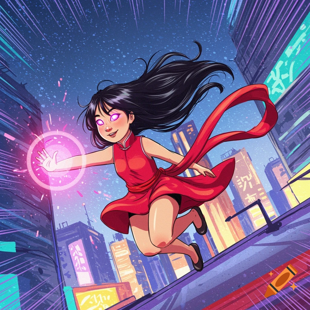 Girl with flight, levitation, super speed, and mind reading superpowers ...