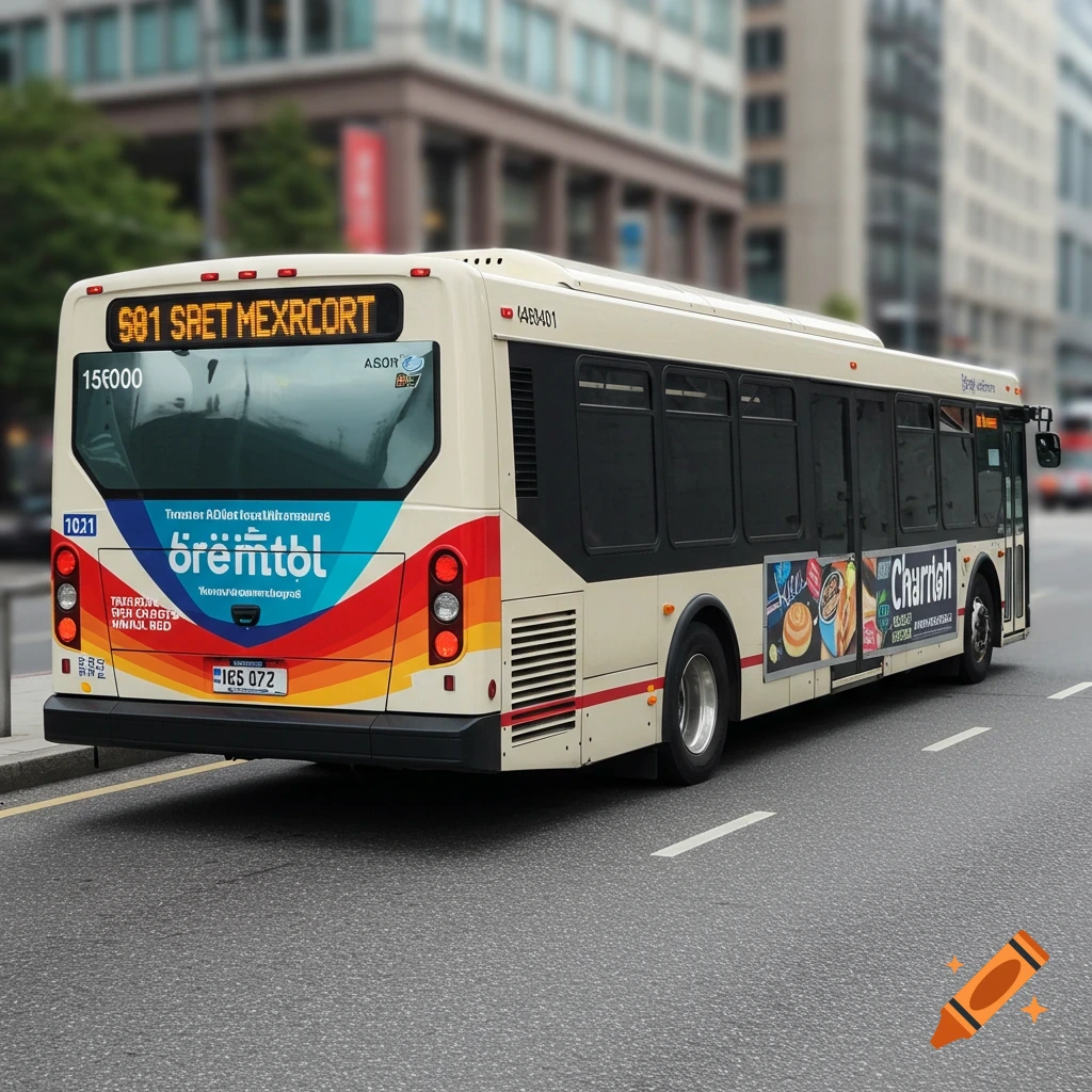 Ad on the back of a transit bus on Craiyon