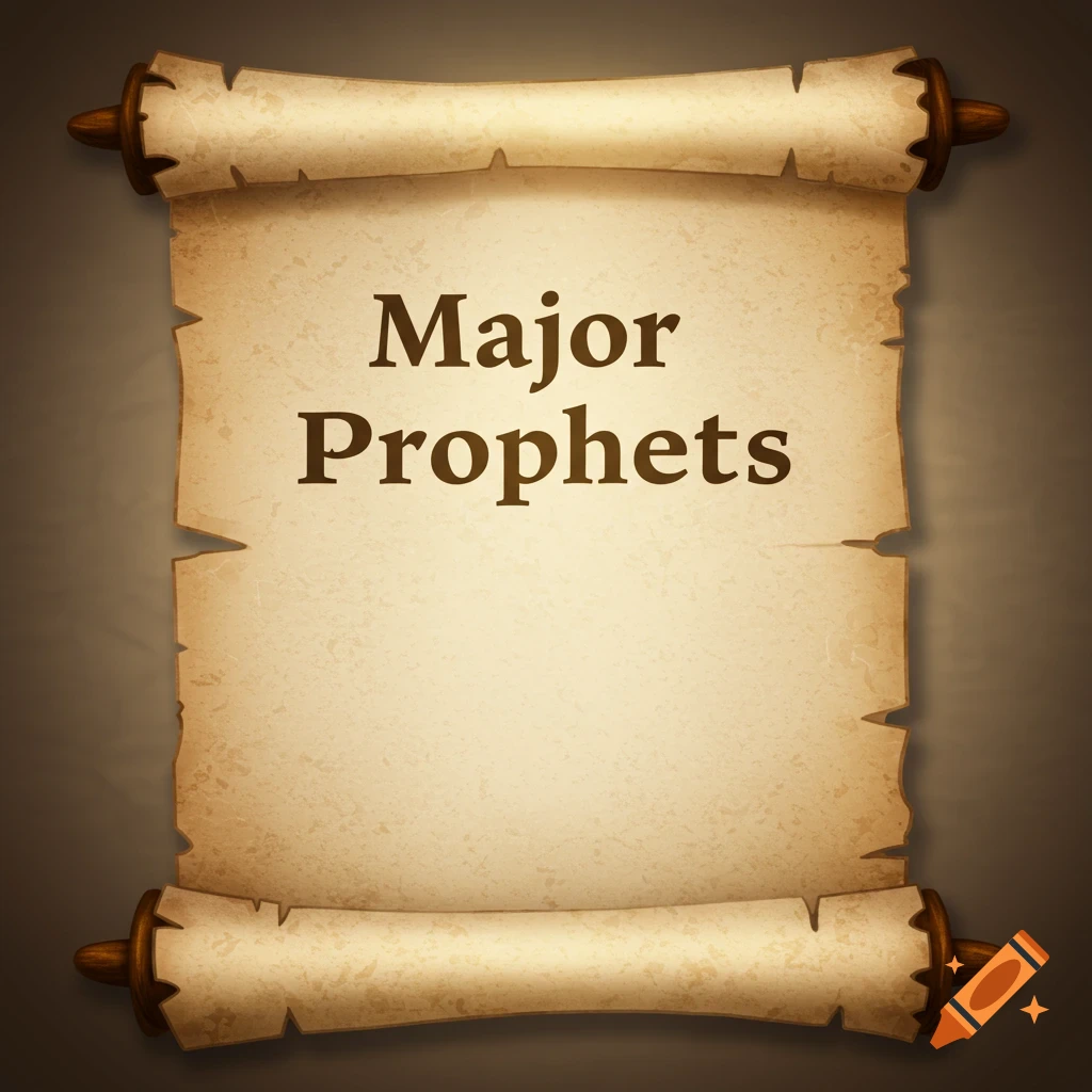 Ancient scroll with the text "major prophets" on Craiyon