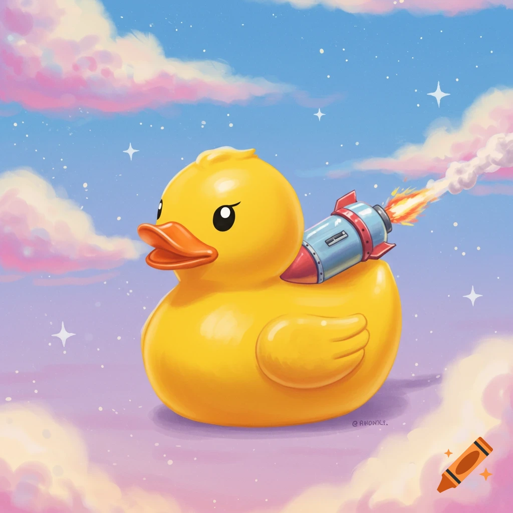 Rubber duck with rocket launcher on Craiyon