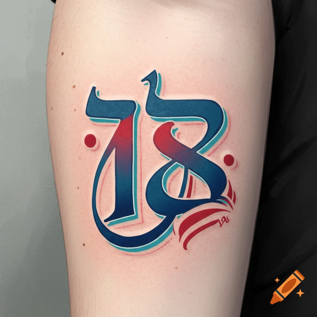 Blue Number Tattoos