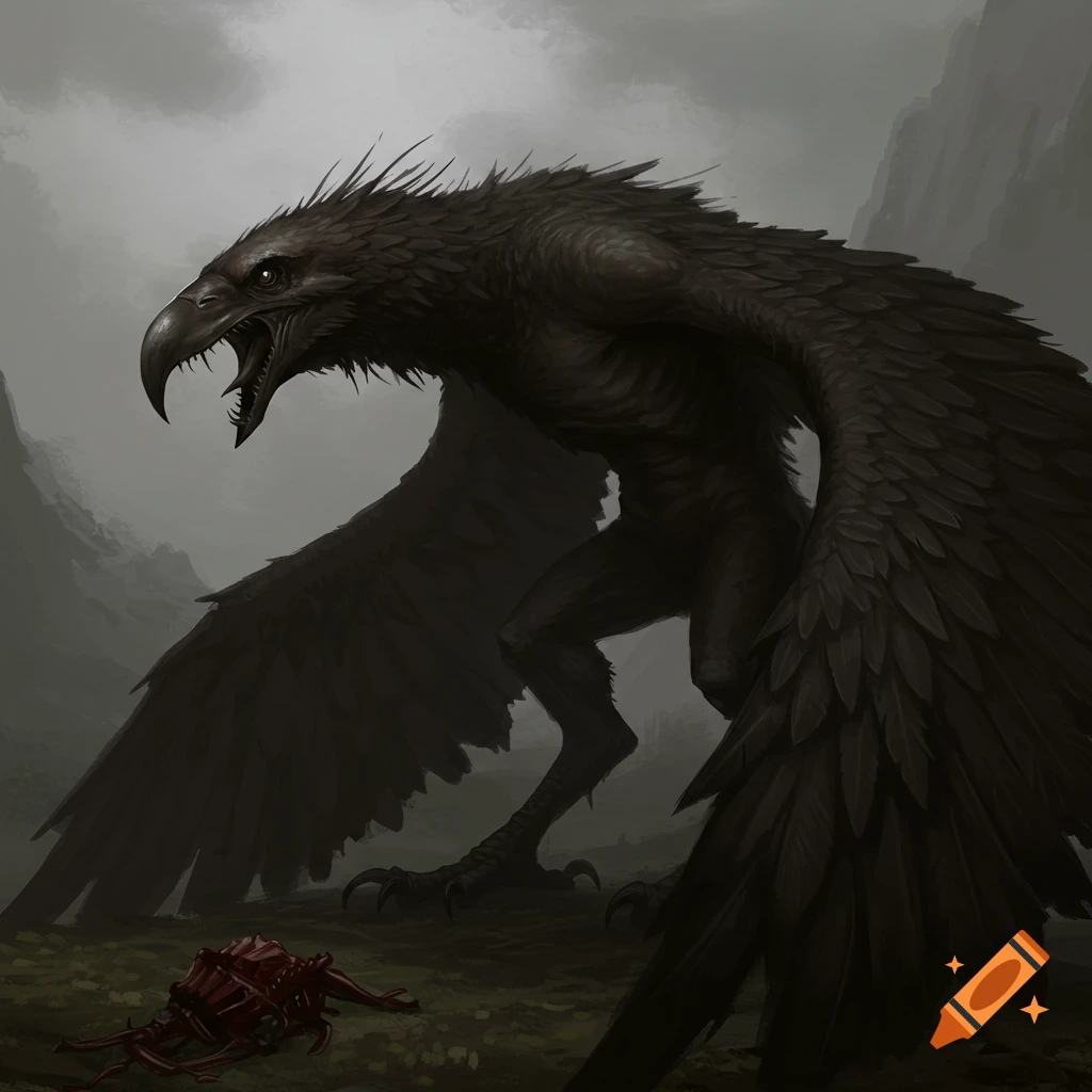 Fell beast winged creature on Craiyon