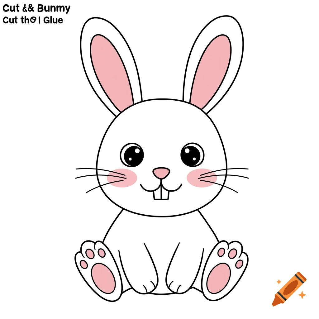 Bunny cut and paste craft for kids on Craiyon