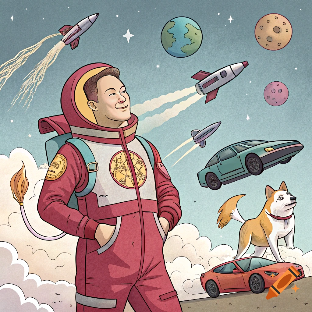 Children's book style illustration of a man holding a book, looking at ...