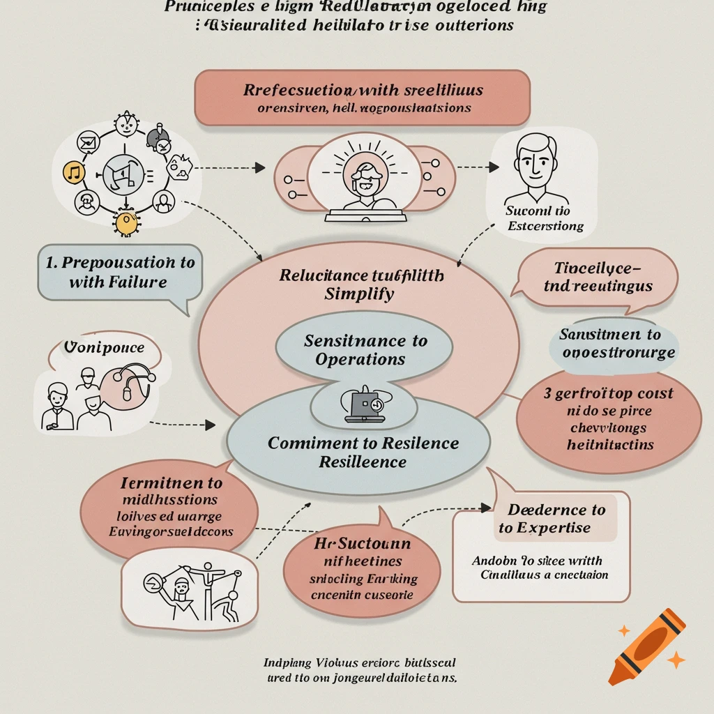 High reliability principles in healthcare visual on Craiyon
