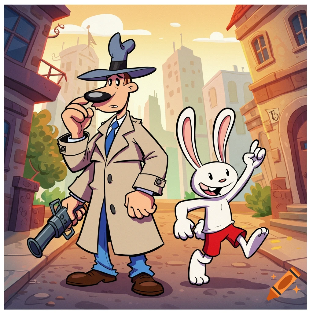 Cartoon animal character escapes from a WWII-era prison camp. on Craiyon