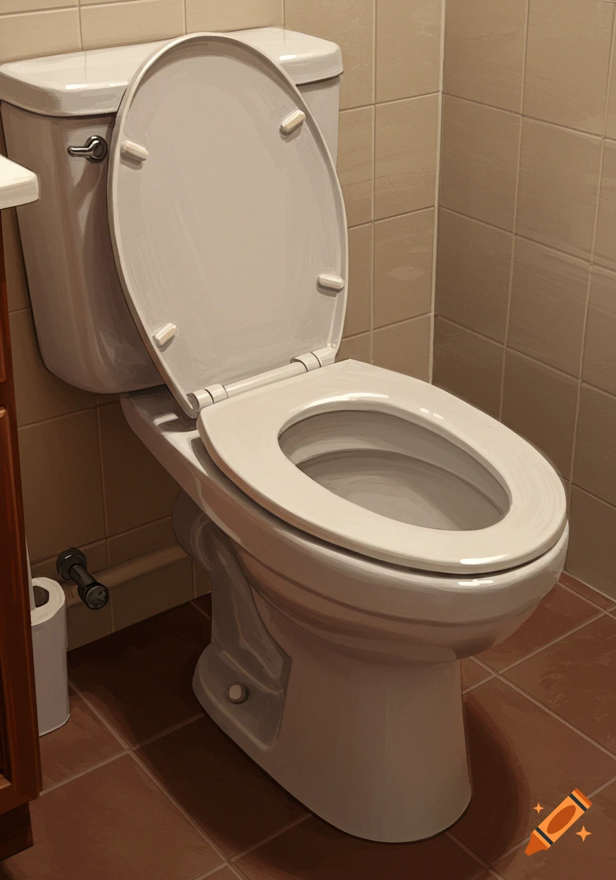 A white toilet with a bidet seat in a bathroom. on Craiyon