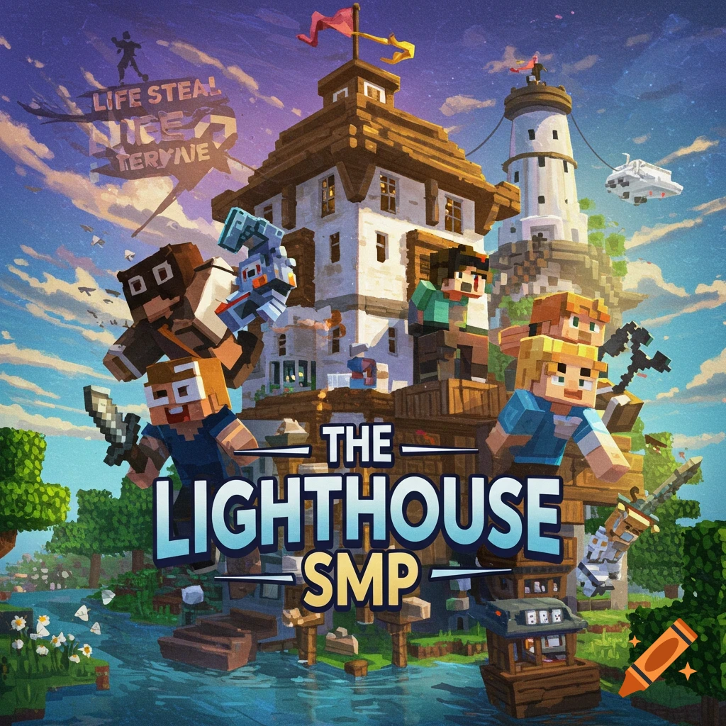 Minecraft style logo with a blocky building and text "Lucid Labs ...