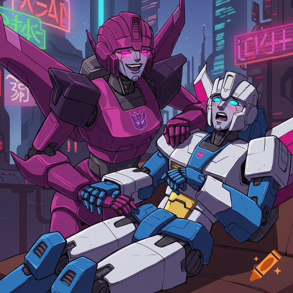 Decepticon Slipstream tickling Autobot Windblade on Craiyon