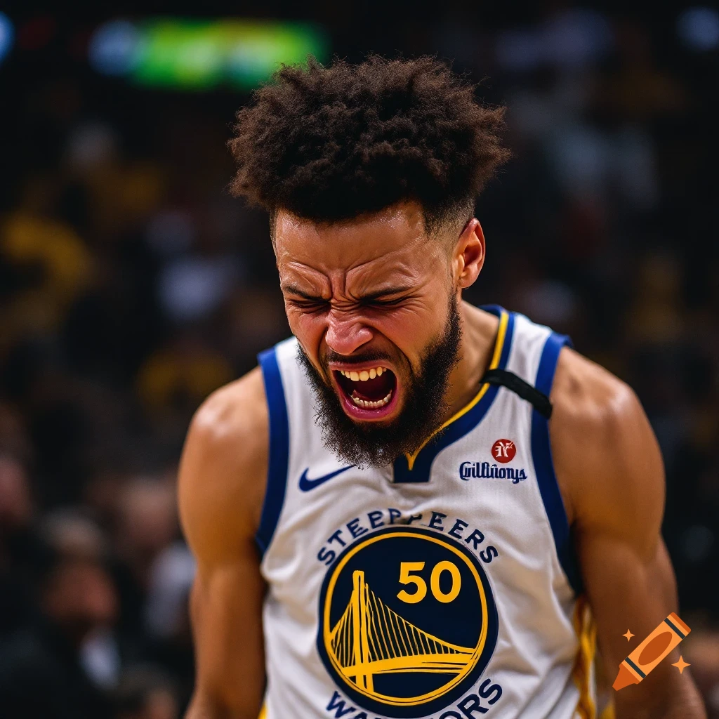 Stephen Curry crying on Craiyon