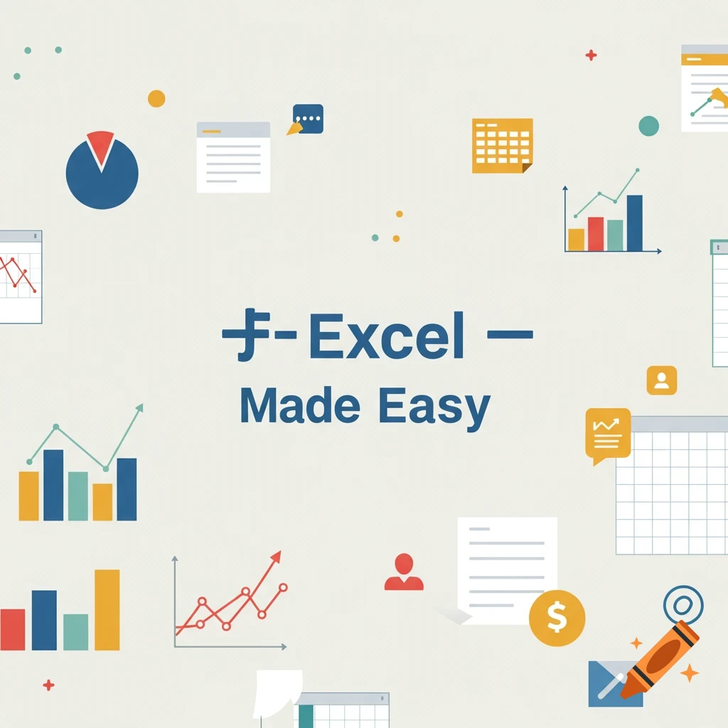 Illustration with charts, graphs, and data icons surrounding the text ...