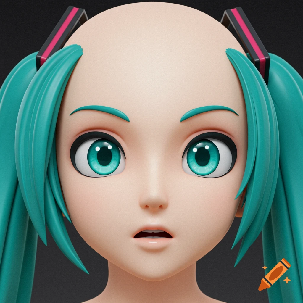 Bald Hatsune Miku on Craiyon