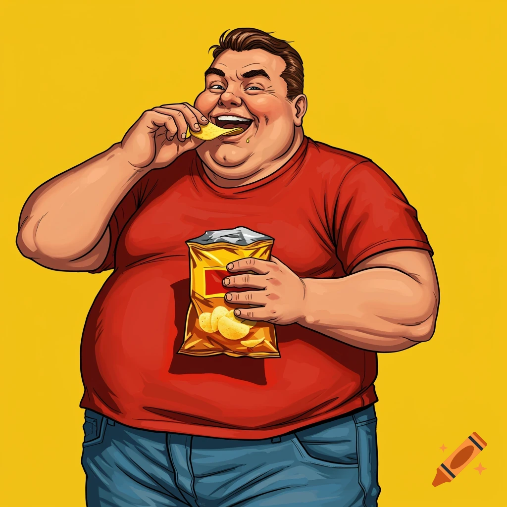 Fat Person Eating Cartoon