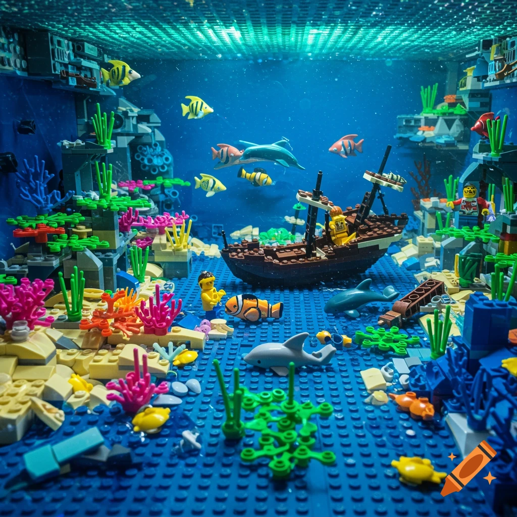 Lego ocean backgrounds on Craiyon